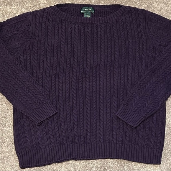 Ralph Lauren | Sweaters | Ralph Lauren Womens Deep Purple Cable Knit ...